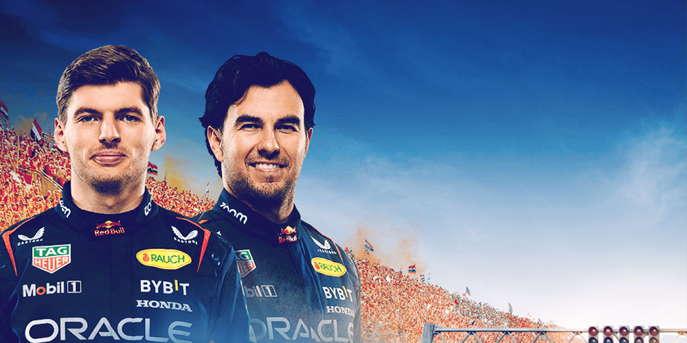 Order Red Bull and play to meet Max and Checo